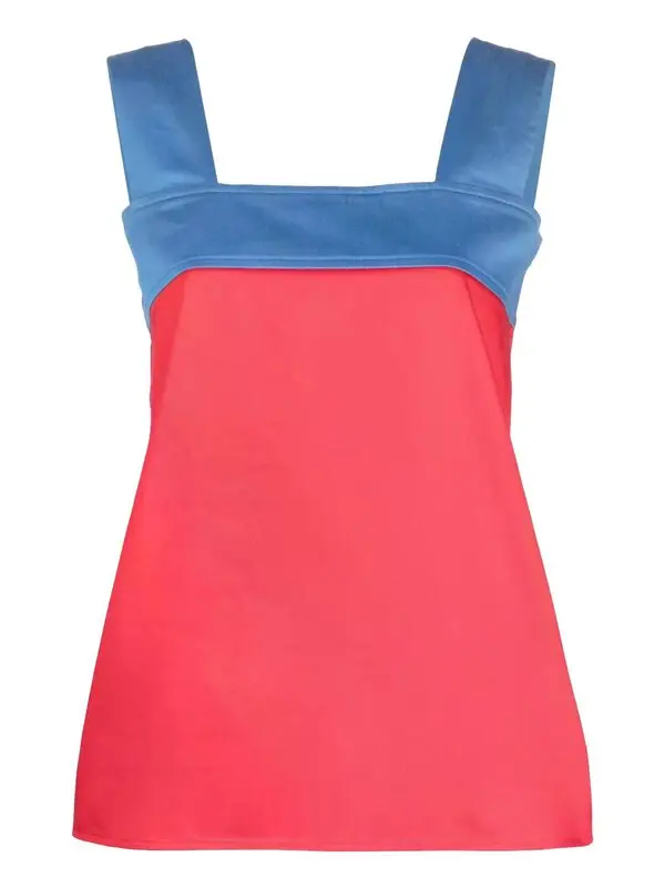 Saint Laurent Pre-owned 1970s Colour-block Sleeveless Blouse - Blue