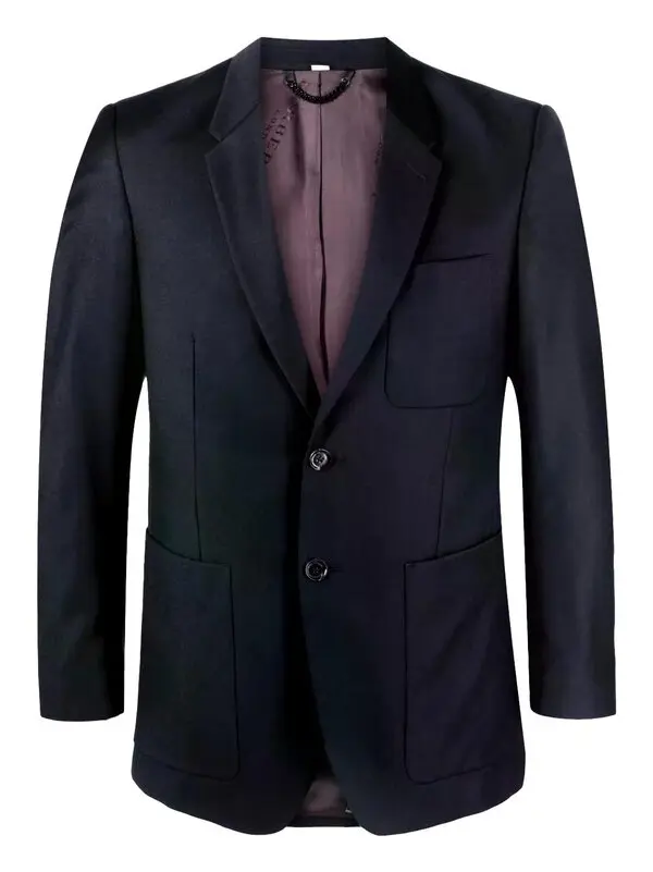 Burberry 2000s Notched-lapel Single-breasted Blazer - Blue
