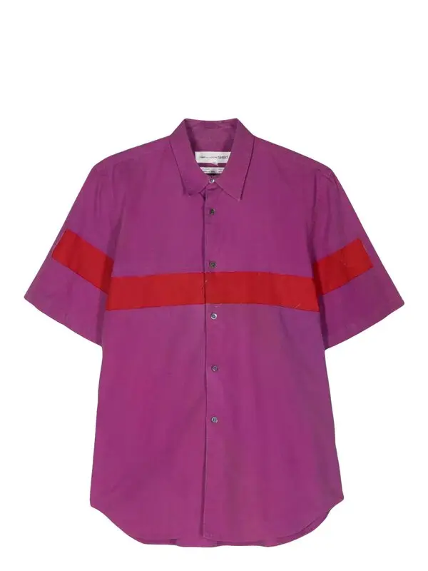 Comme Des Garçons 2000s Panelled Cotton Shirt - Purple