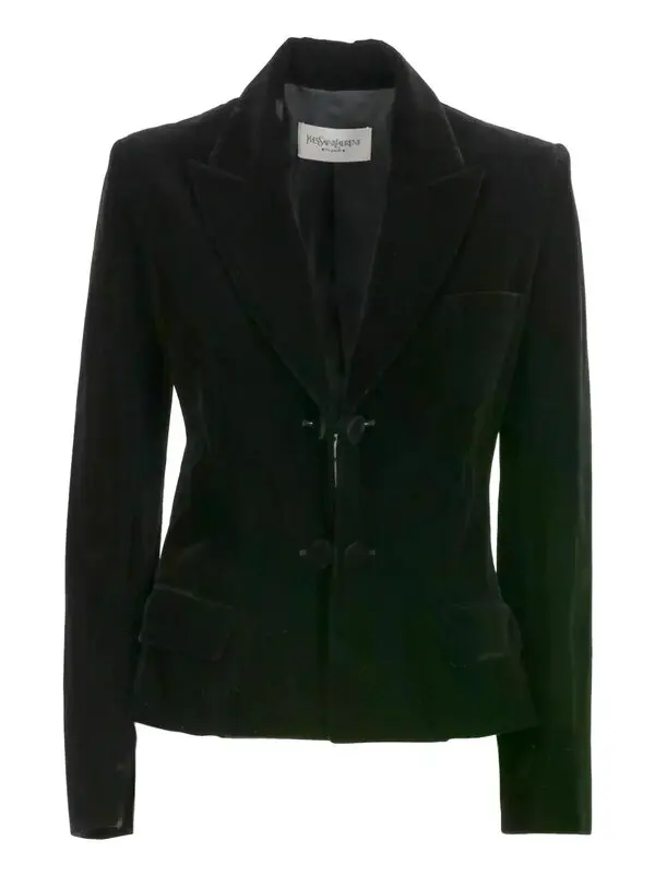 Saint Laurent 2000 Velvet Single-breasted Blazer - Black