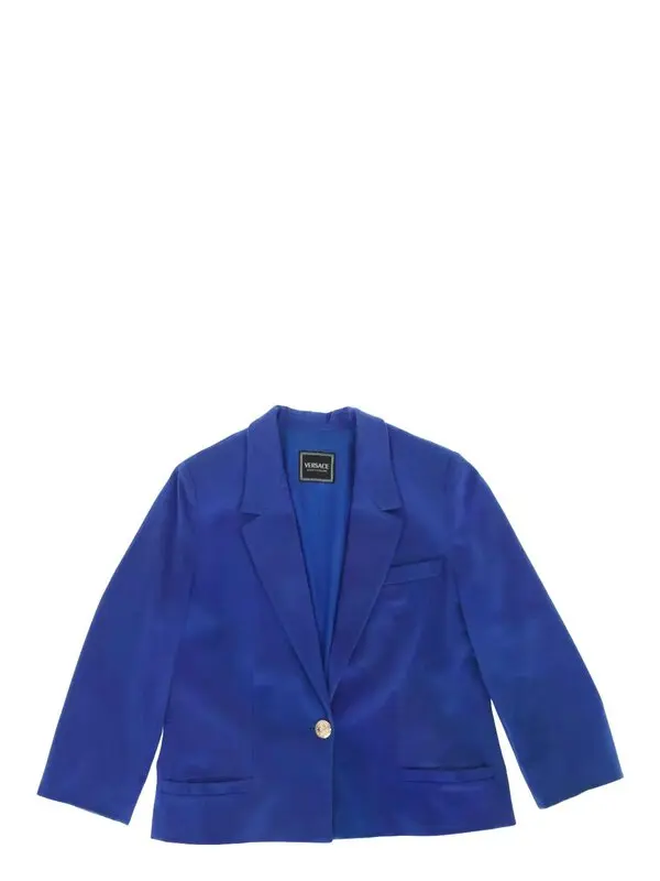 Versace 1990 Single-breasted Wool Blazer - Blue