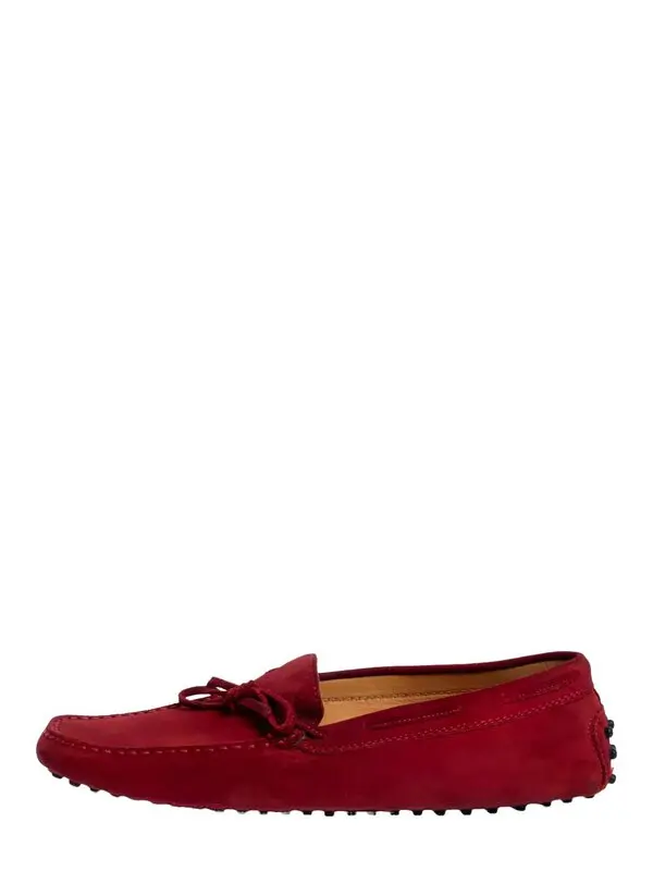 TOD'S Suede Moccasin Loafers - Red