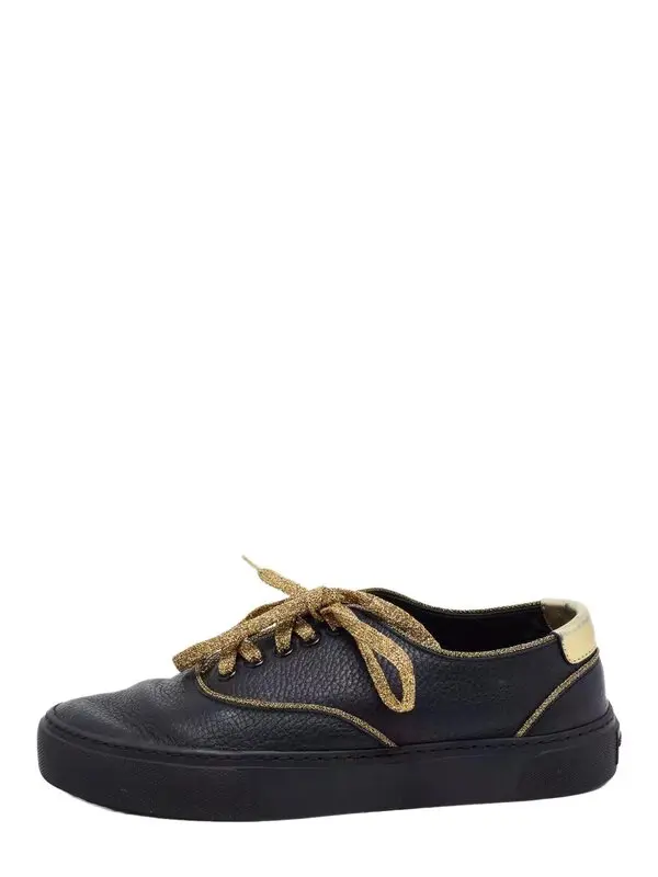 Saint Laurent Contrasting-detail Sneakers - Black