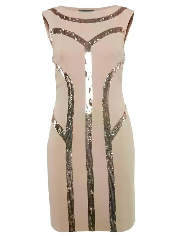Alberta Ferretti Sequin-embellished Dress - Neutrals