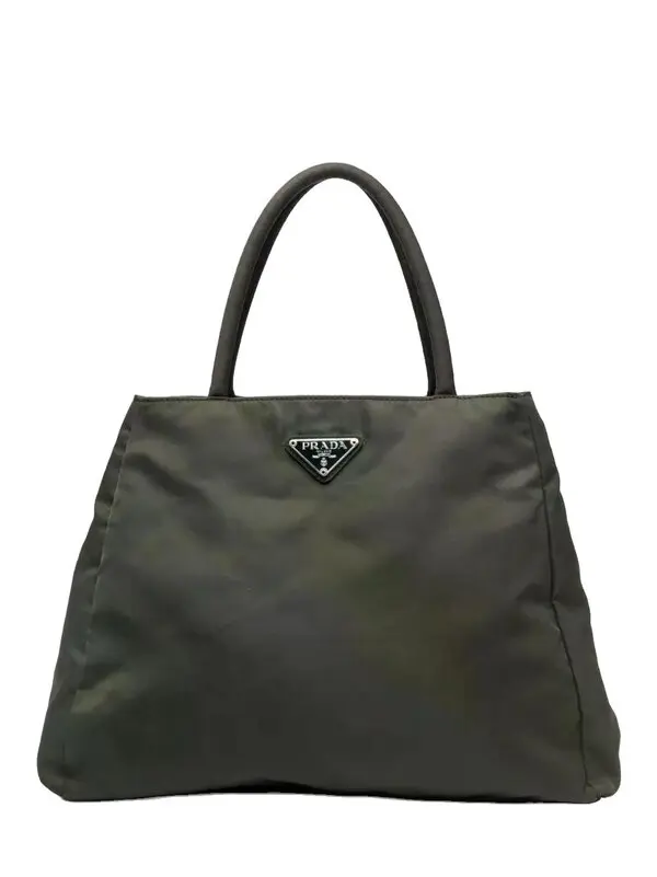 Prada 1990s Logo-plaque Tote Bag - Green