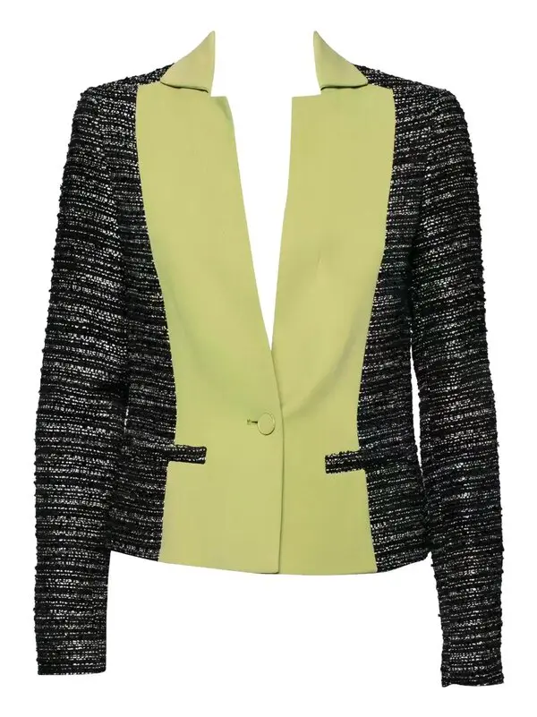 Elie Saab Tweed Two-tone Blazer - Black