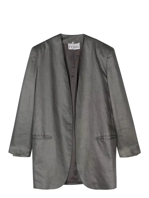 Gianfranco Ferre 1990s Linen Coat - Grey
