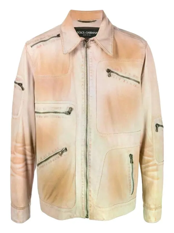 Dolce & Gabbana 2000s Gradient Effect Zipped Jacket - Neutrals