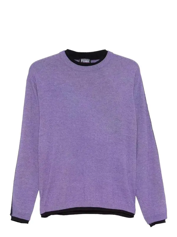 Gianfranco Ferre 2000s Layered Crew Neck Sweater - Purple