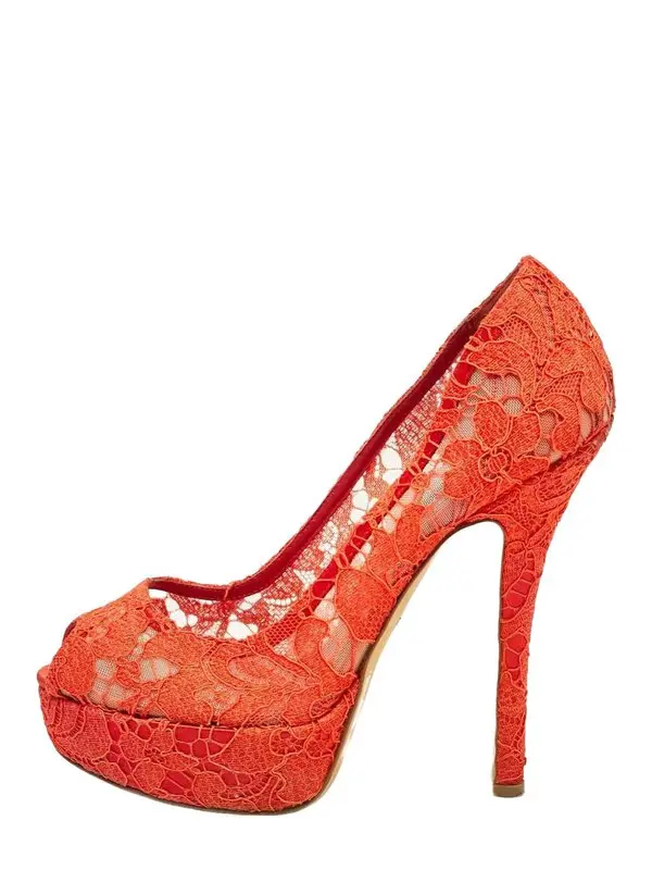 Dolce & Gabbana 120mm Lace Platform Pumps - Red