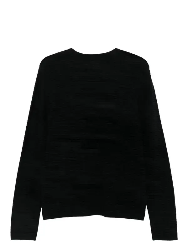 Gianfranco Ferre 1990s Ribbed V-neck Sweater - Black
