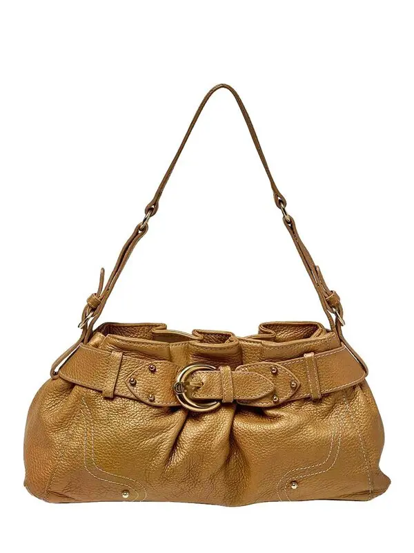 AIGNER Leather Shoulder Bag - Gold