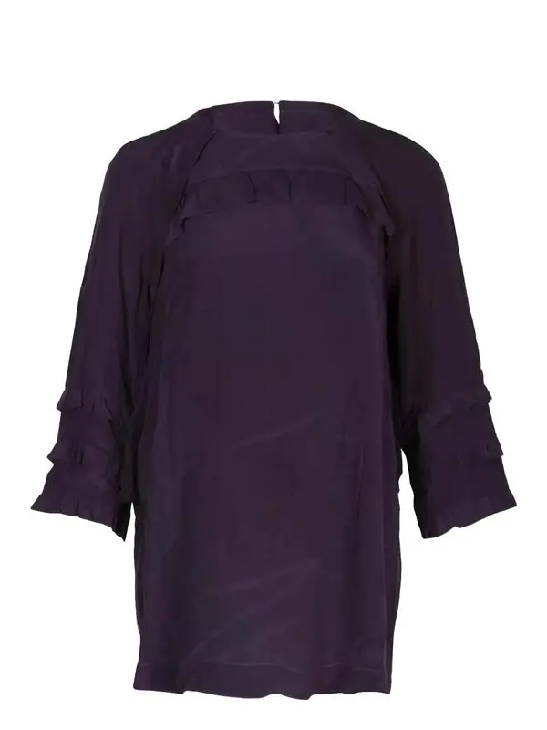 Miu Miu Silk Long Sleeve Blouse - Purple