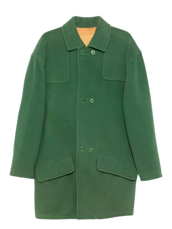 Versace 1980s Buttoned Pocket Coat - Green