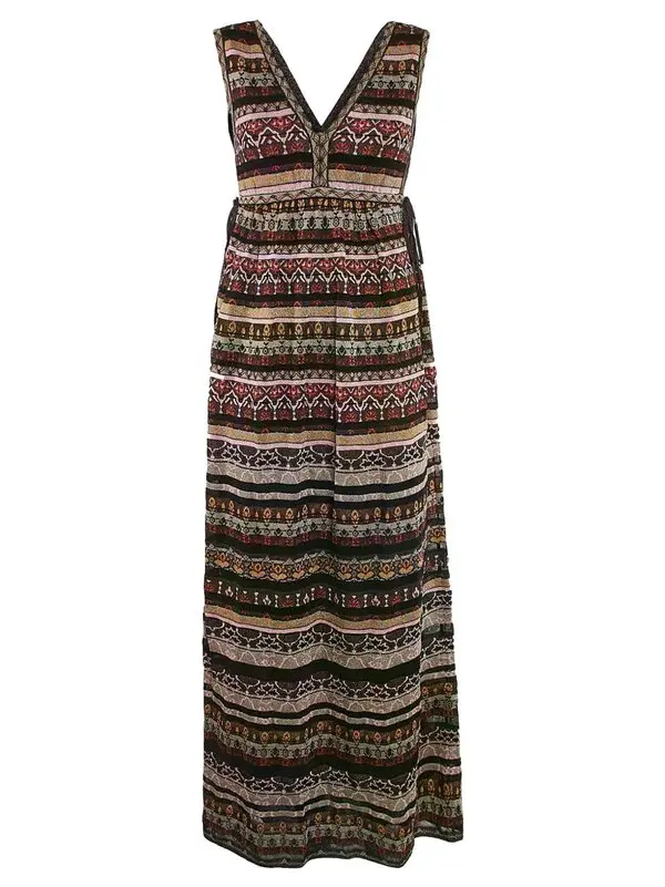 Missoni Stripe Knit Maxi Dress - Black