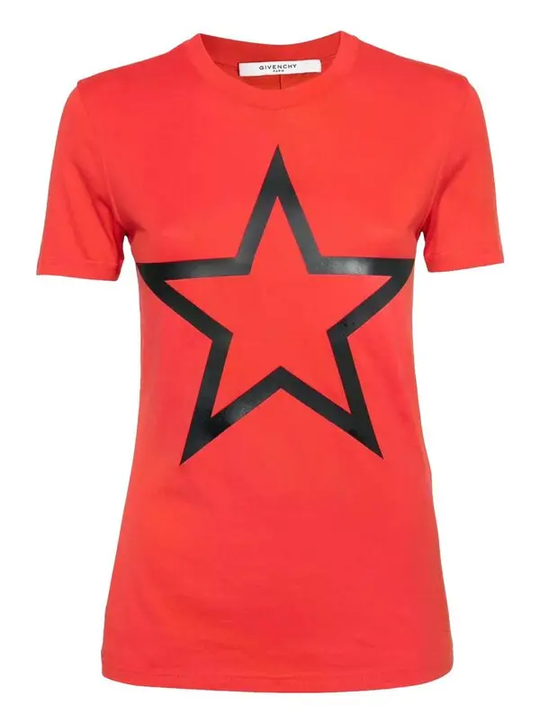 Givenchy Star-print Cotton T-shirt - Red