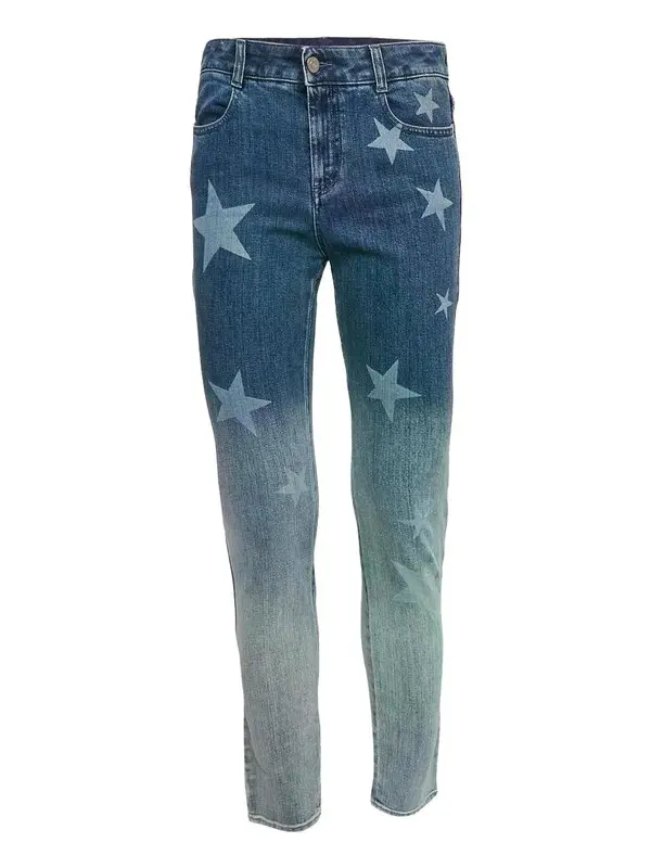 Stella McCartney Star-print Straight Leg Jeans - Blue