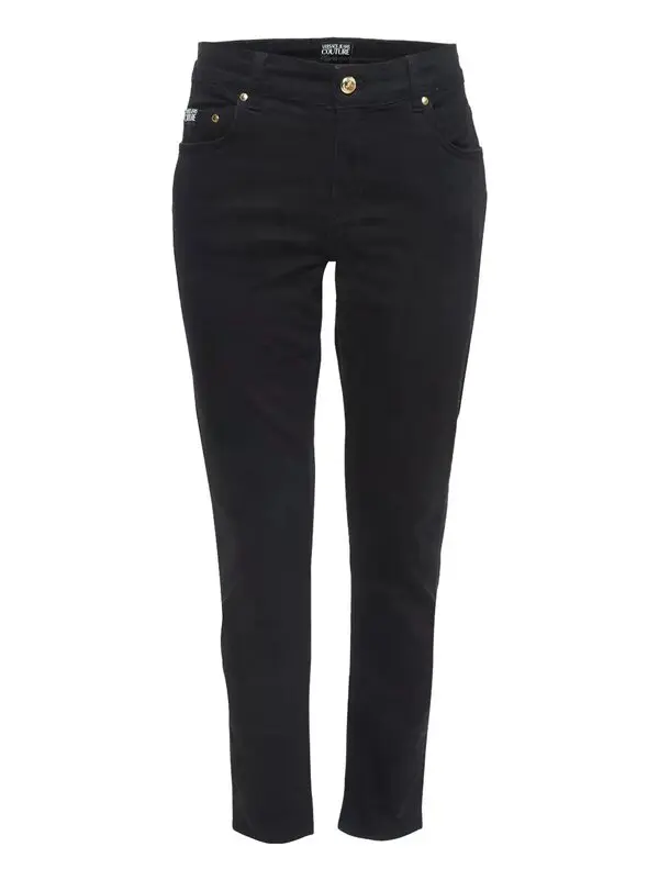 Versace Logo-embroidered Jeans - Black