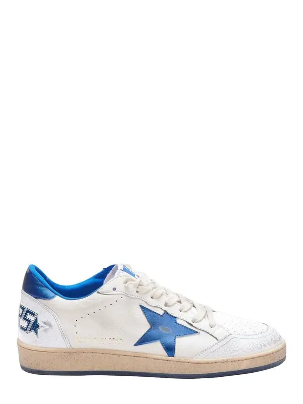 Golden Goose Ivory Leather Super-star Sneakers - White/bluette
