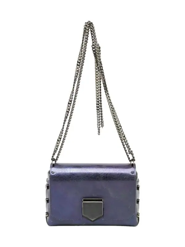 JIMMY CHOO Metallic Leather Shoulder Bag - Blue