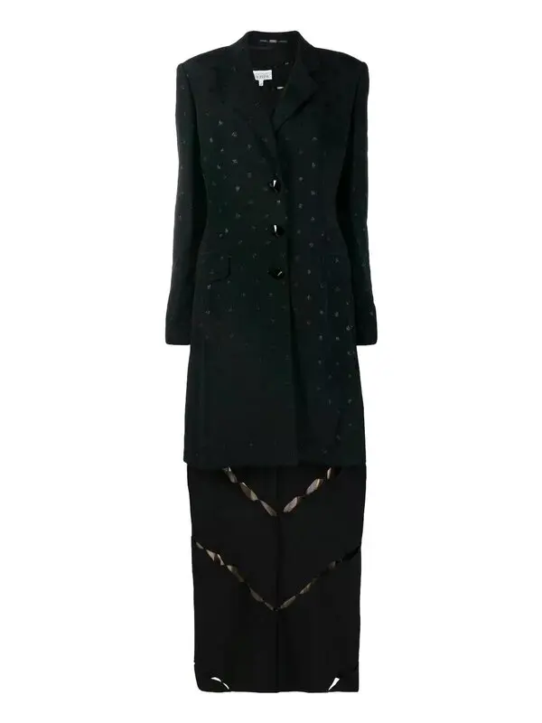 Gianfranco Ferre 1990s Embroidered Dress-jacket Set - Black