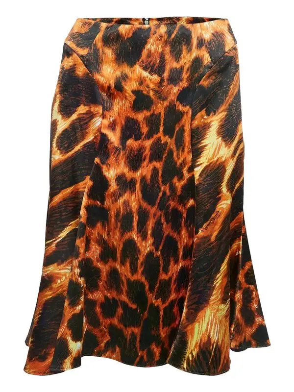 Just Cavalli Animal-print Flared Midi Skirt - Orange