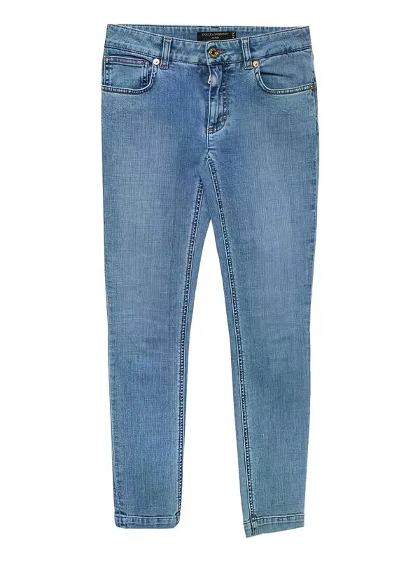 Dolce & Gabbana Logo-patch Jeans - Blue