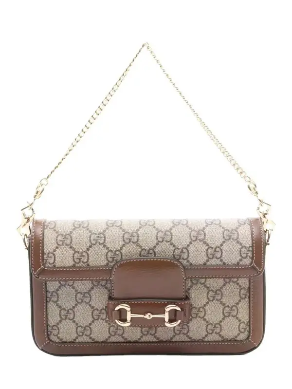 Gucci Horsebit 1955 Small Gg Shoulder Bag - Neutrals