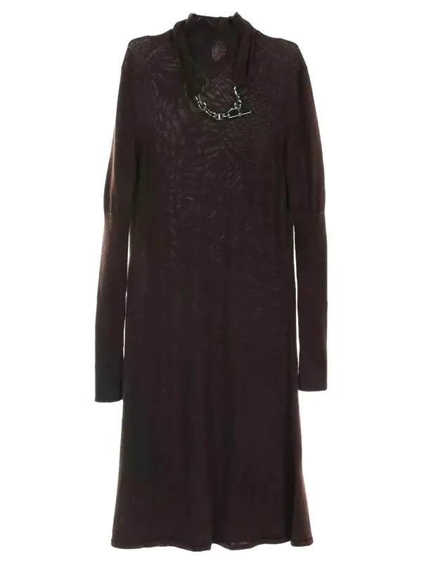 Hermès 2000s Chaîne D'ancre Knitted Dress - Brown