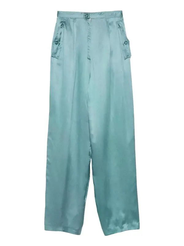Fendi 2000s Satin Trousers - Blue