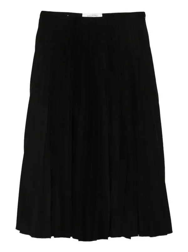 Valentino Garavani 2010s Pleated Midi Skirt - Black