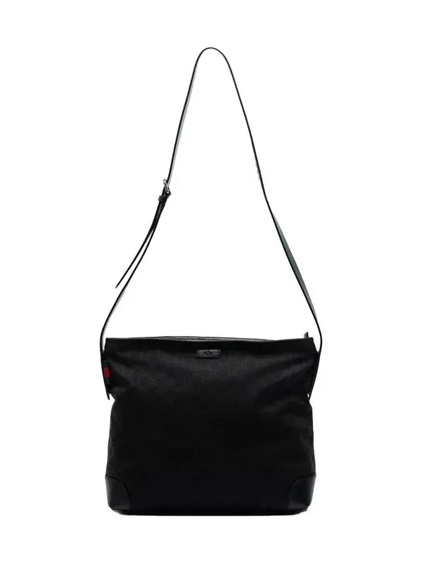 Gucci Gg Canvas Web Crossbody Bag - Black