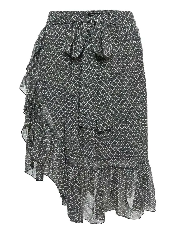 ISABEL MARANT VINTAGE Asymmetrical Ruffled Skirt - Black