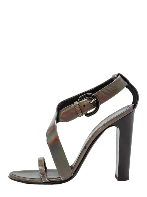 Proenza Schouler 110mm Patent-leather Buckled Sandals - Grey