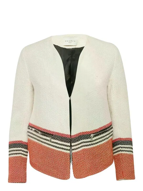 Sandro Tweed Zip Jacket - Neutrals