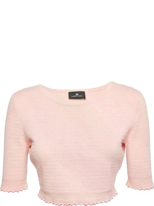 Elisabetta Franchi Cropped Knitted Sweater - Pink