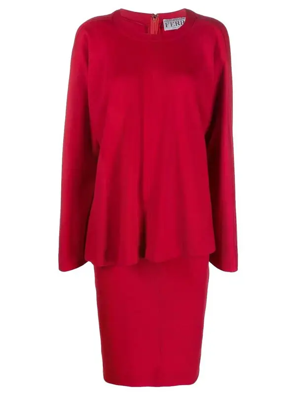 Gianfranco Ferre 1990s Layered Collarless Dress - Red