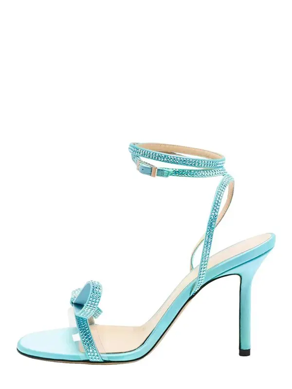 Mach & Mach 90mm Rhinestone-embellished Strappy Sandals - Blue