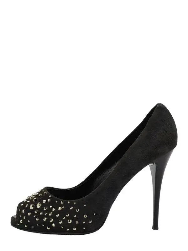GIUSEPPE ZANOTTI 110mm Studded Peep-toe Heels - Black