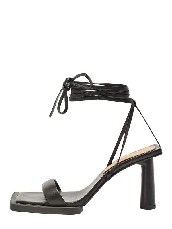 Jacquemus Les Carre Rond Leather Sandals - Black