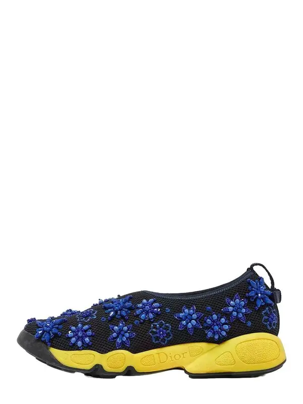Dior Flower-embellished Sneakers - Black