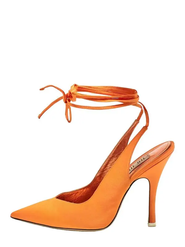 Attico 115mm Leather Heeled Pumps - Orange