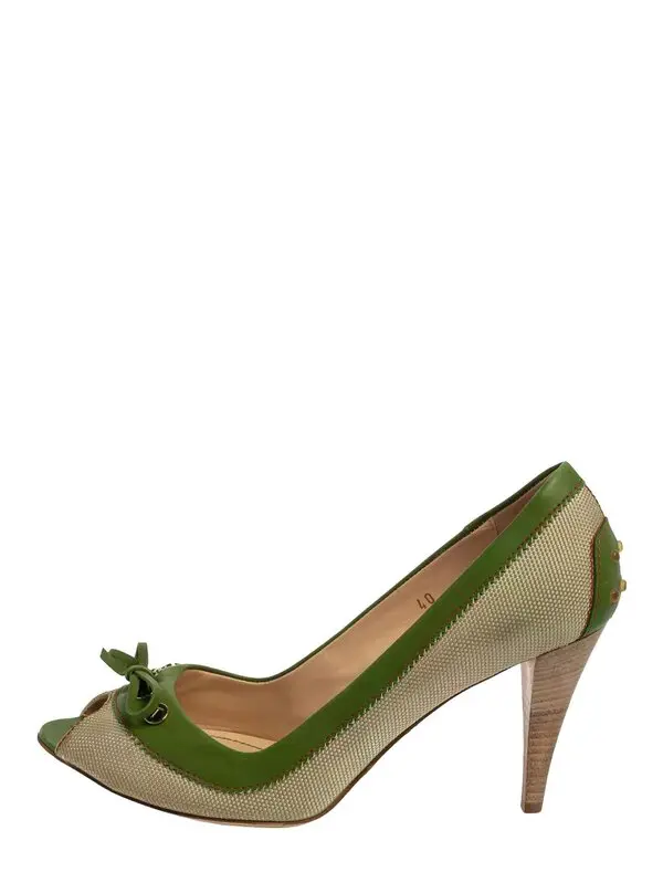 TOD'S 90mm Bow-detail Peep-toe Sandals - Neutrals