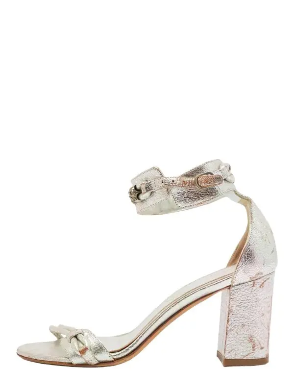 Alexander McQueen 60mm Leather Ankle-strap Sandals - Grey