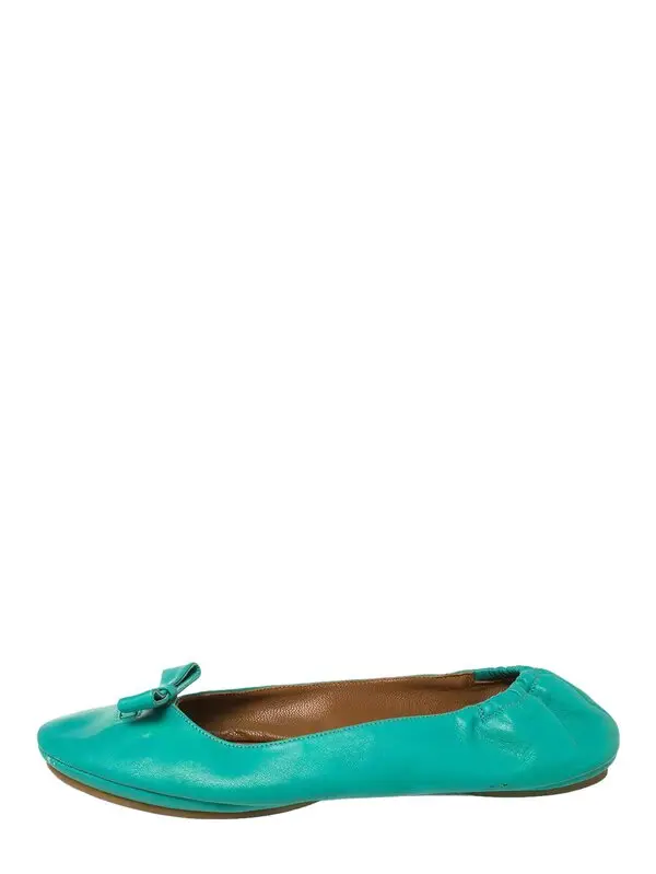 Fendi Bow Scrunch Ballet Flats - Green