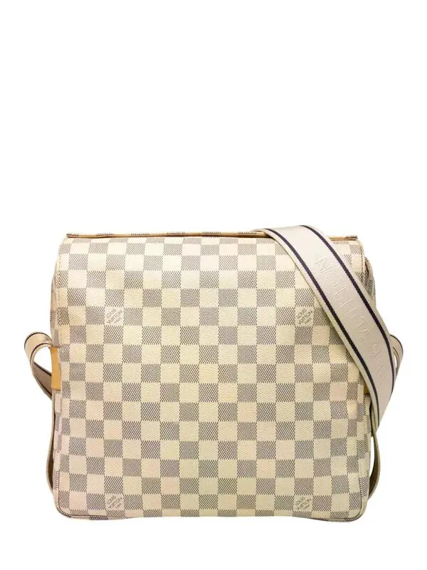 LOUIS VUITTON 2007 Damier Azur Naviglio Crossbody Bag - White