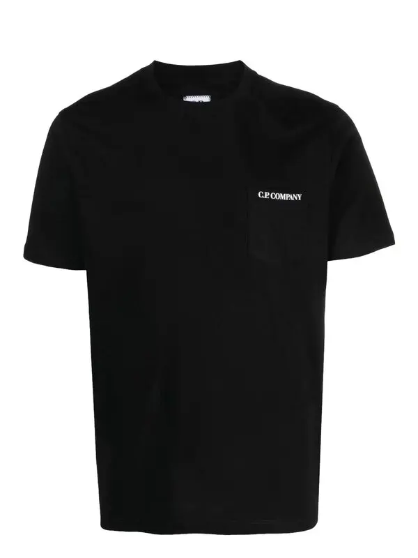 C.P. COMPANY Pre-owned Logo-print Patch-pocket Cotton T-shirt - Black