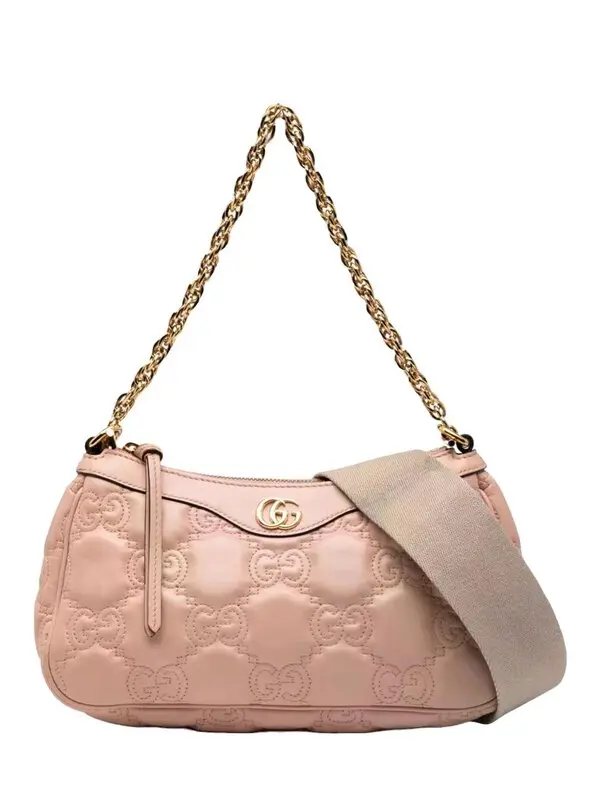 Gucci Gg Matelassé Leather Satchel - Pink