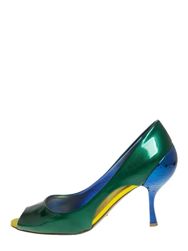 SERGIO ROSSI 80mm Leather Heeled Pumps - Green