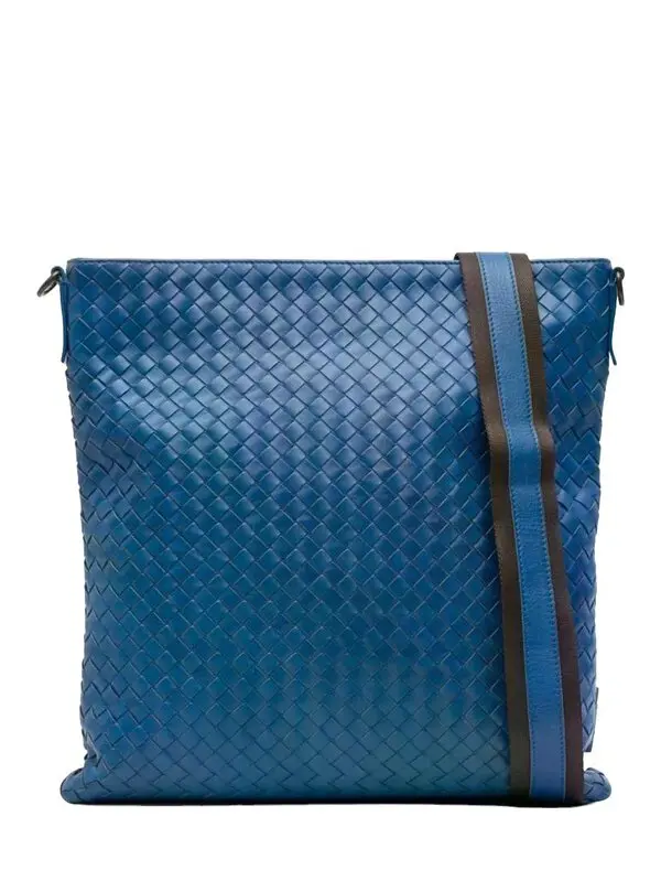 Bottega Veneta Nappa Intrecciato Crossbody Bag - Blue